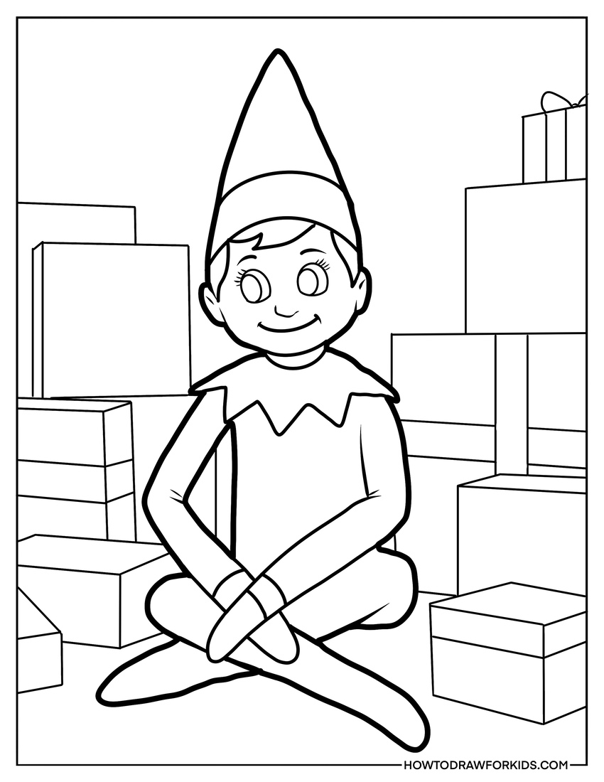 Elf on the Shelf Coloring Pages - Free Printables