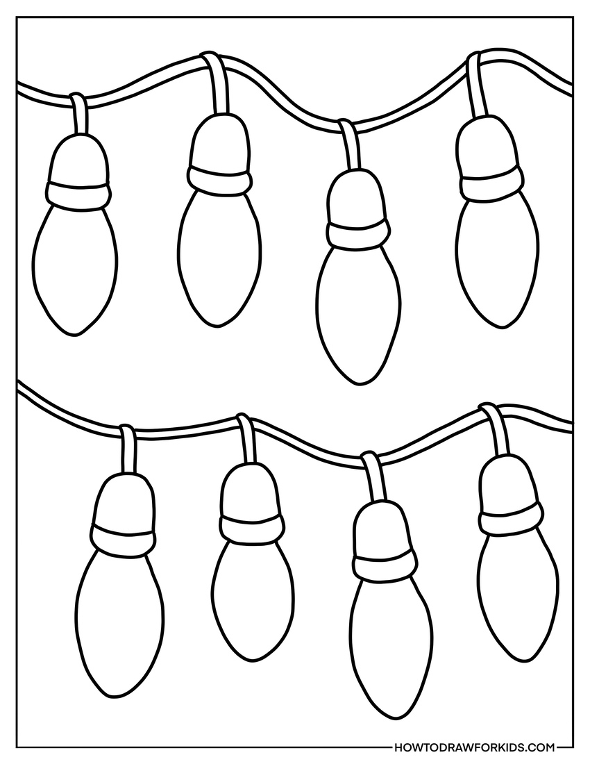 Christmas Lights Coloring Pages - Free Printables