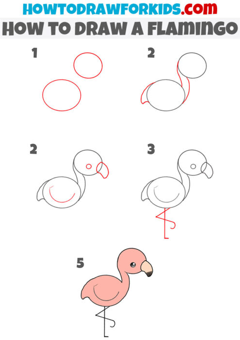 How to Draw a Flamingo - Easy Drawing Tutorial For Kids
