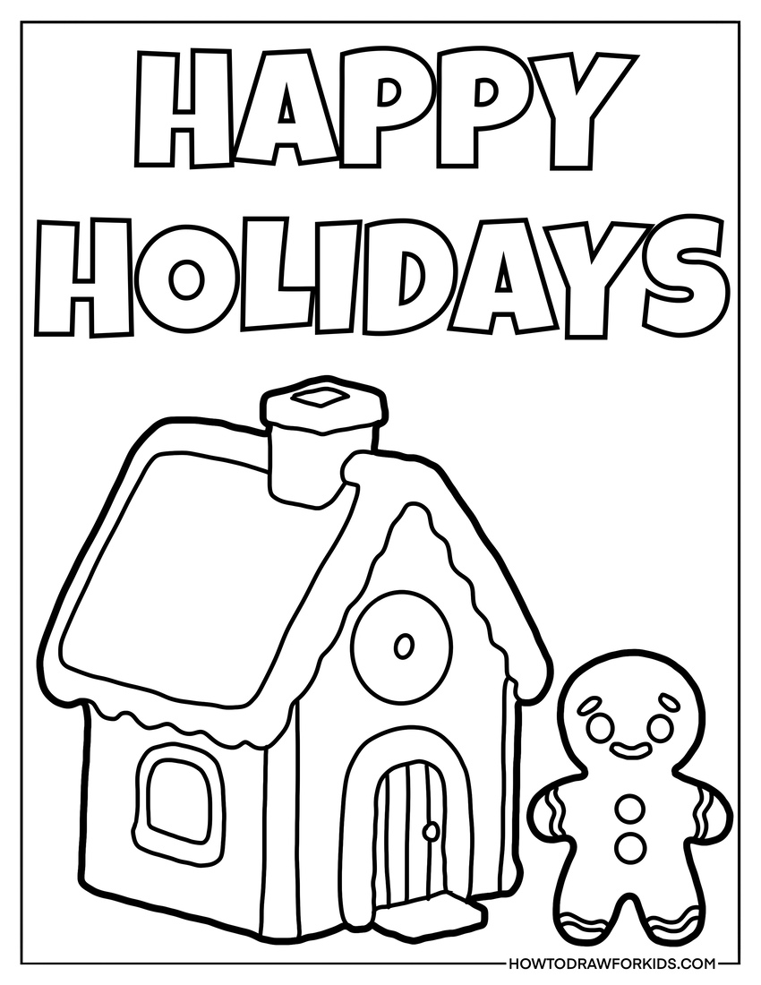 Gingerbread House Coloring Pages - Freee Printables