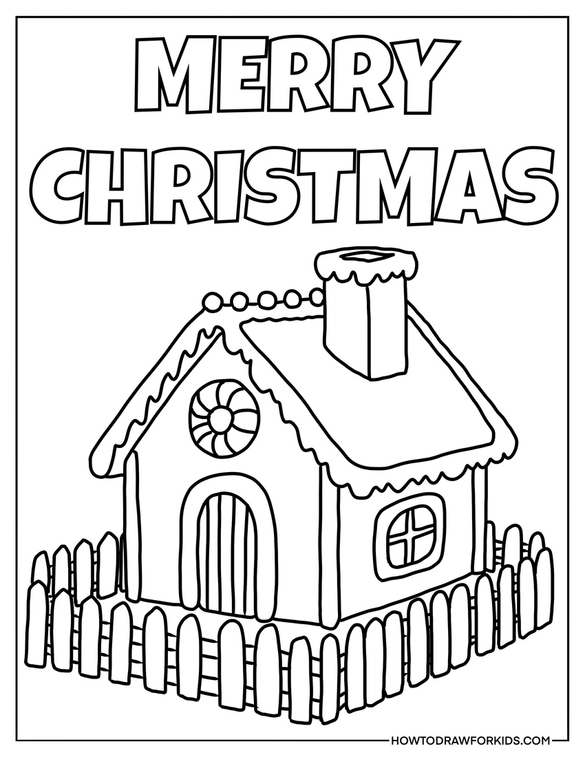 Gingerbread House Coloring Pages - Freee Printables