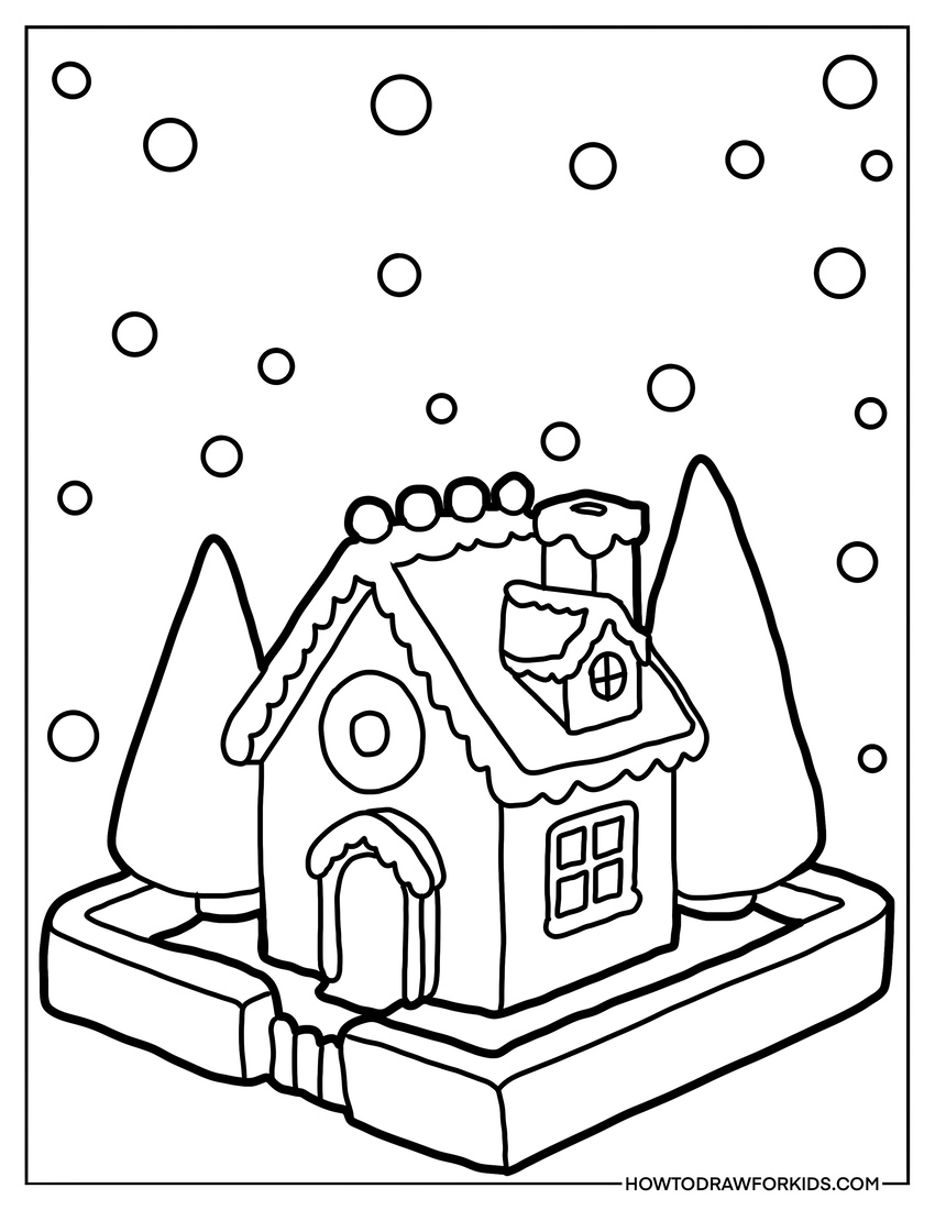 Gingerbread House Coloring Pages - Freee Printables