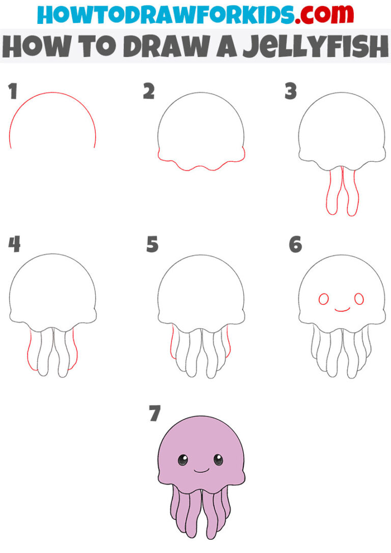 How to Draw a Jellyfish - Easy Drawing Tutorial For Kids