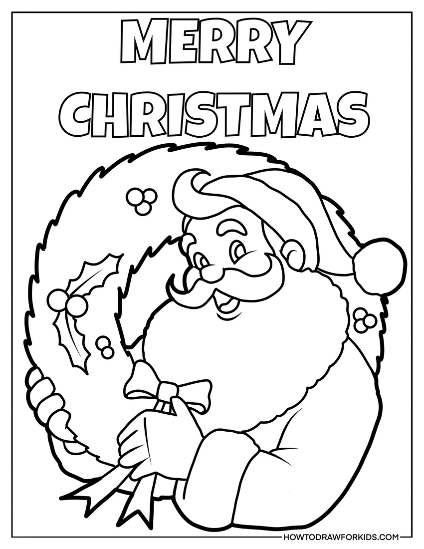 Christmas Wreath Coloring Pages - Easy Drawing Tutorial For Kids