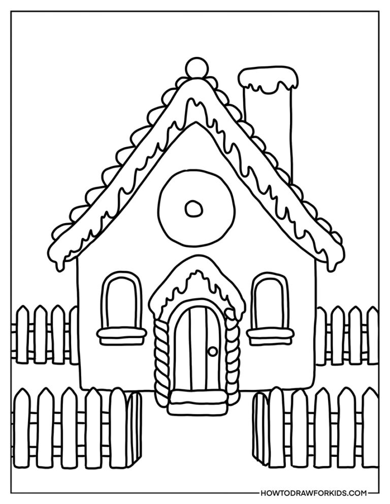 Gingerbread House Coloring Pages - Freee Printables