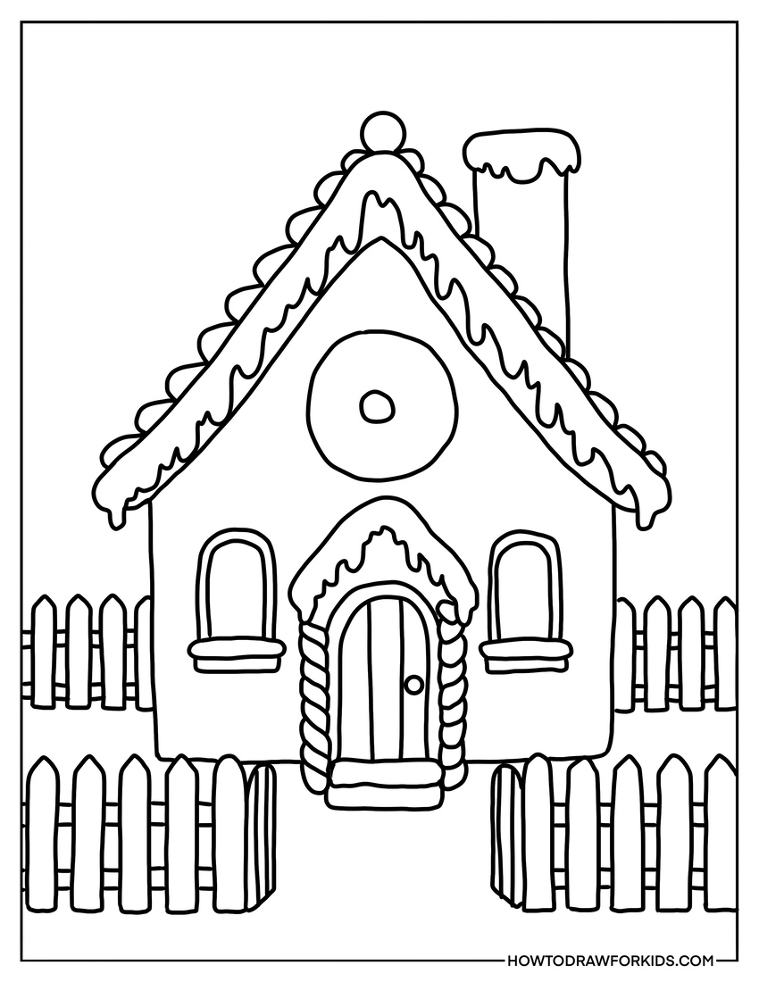 Gingerbread House Coloring Pages - Freee Printables