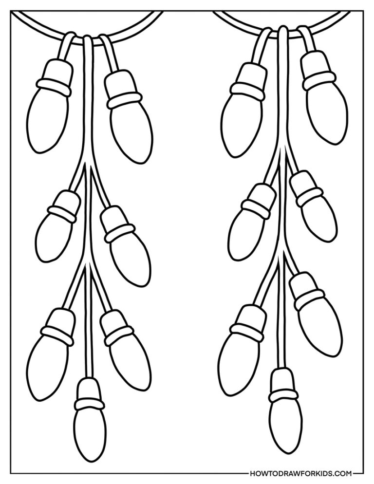Christmas Lights Coloring Pages - Free Printables