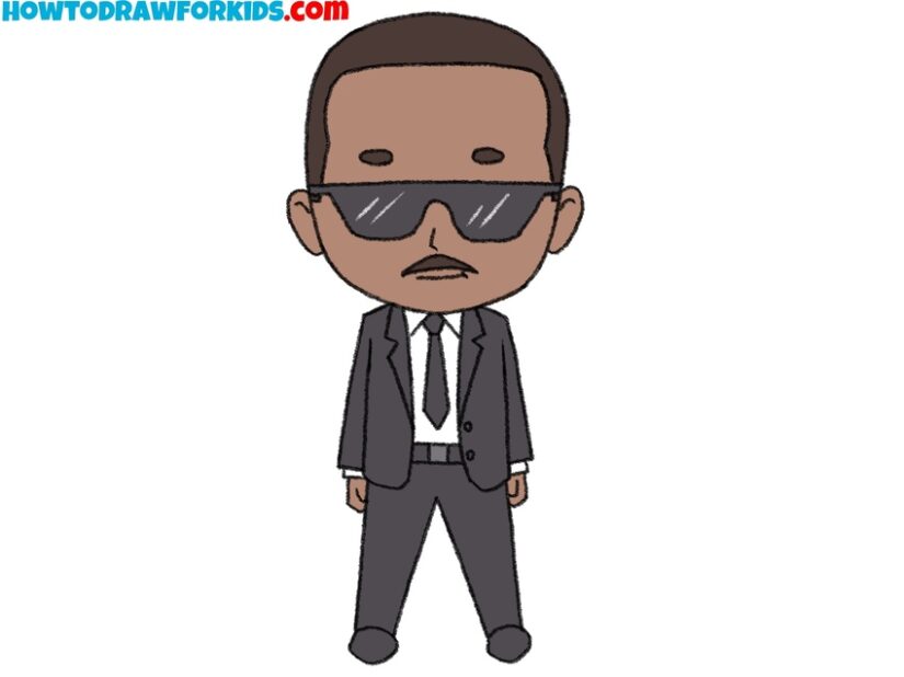 How to Draw Agent J - Easy Drawing Tutorial For Kids