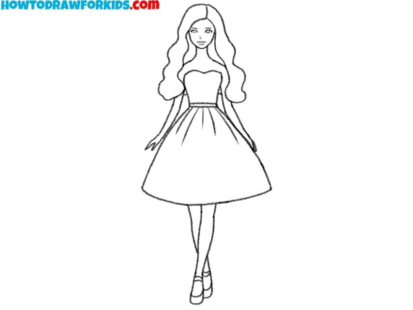 How to Draw Barbie - Easy Drawing Tutorial For Kids