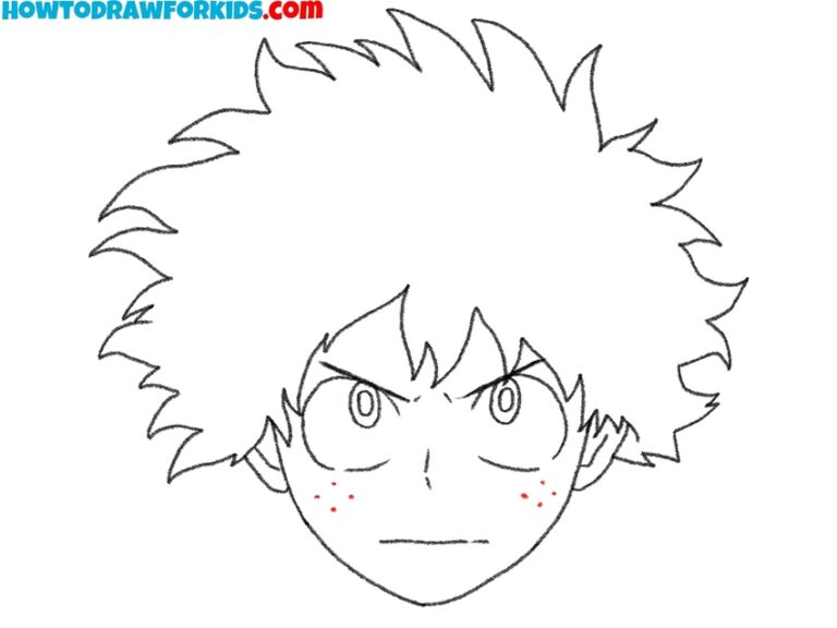 How to Draw Deku Face - Easy Drawing Tutorial For Kids