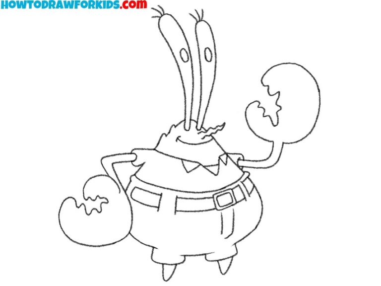 How to Draw Mr. Krabs - Easy Drawing Tutorial For Kids