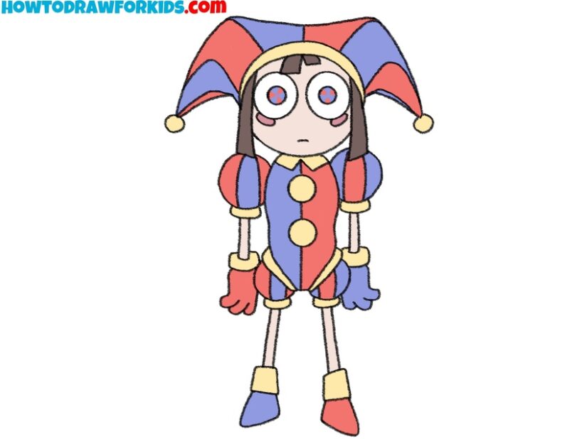 How to Draw Pomni - Easy Drawing Tutorial For Kids