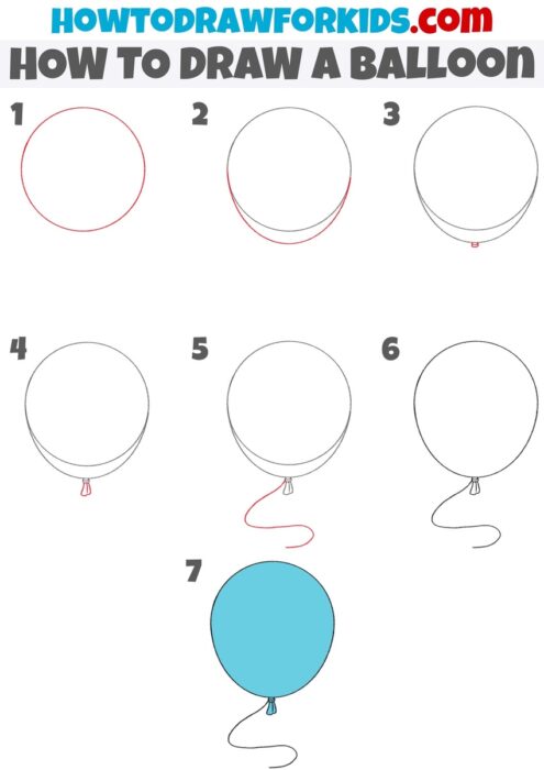 How to Draw a Balloon - Easy Drawing Tutorial For Kids