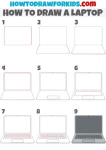How to Draw a Laptop - Easy Drawing Tutorial For Kids