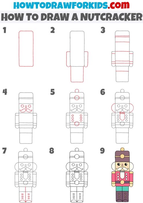 How to Draw a Nutcracker - Easy Drawing Tutorial For Kids