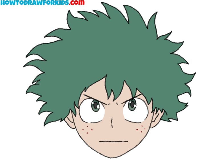 How to Draw Deku Face - Easy Drawing Tutorial For Kids