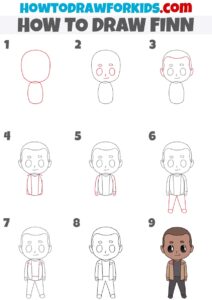 How to Draw Finn from Star Wars - Easy Drawing Tutorial For Kids