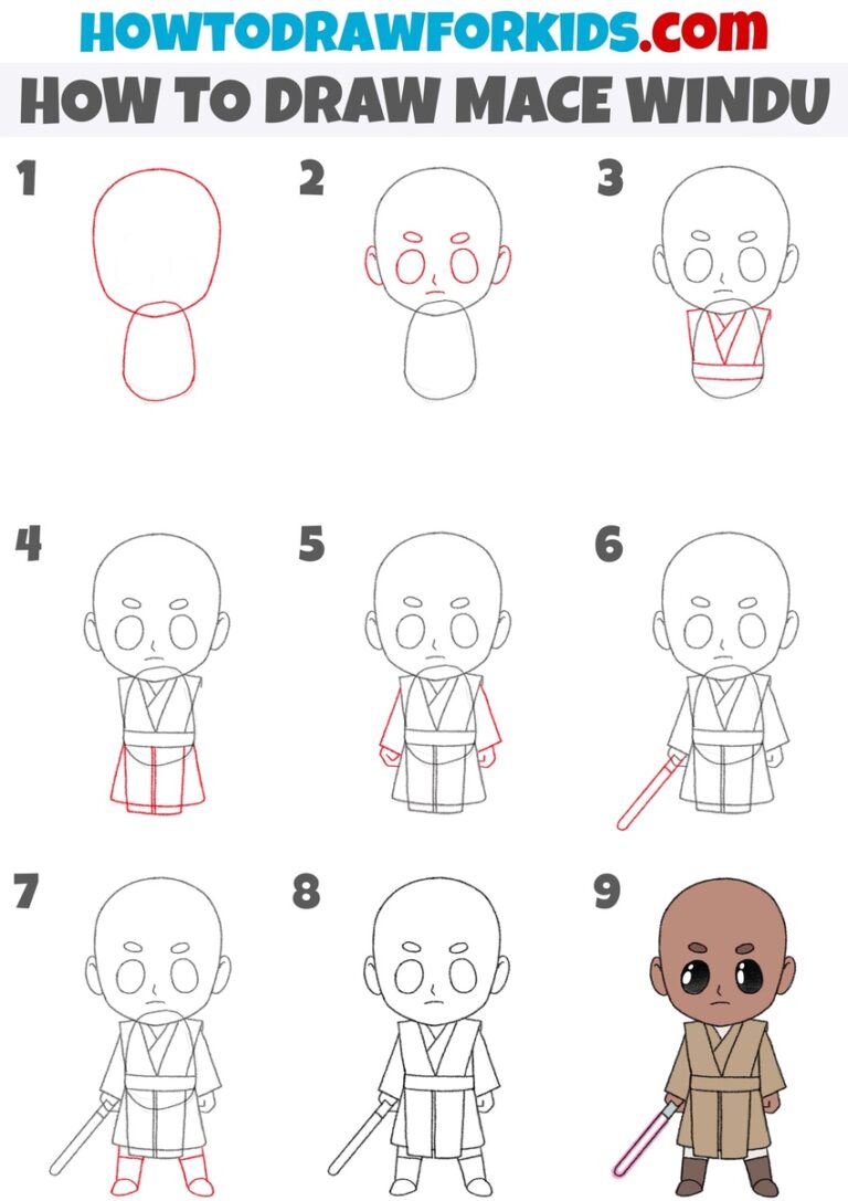 How to Draw Mace Windu - Easy Drawing Tutorial For Kids