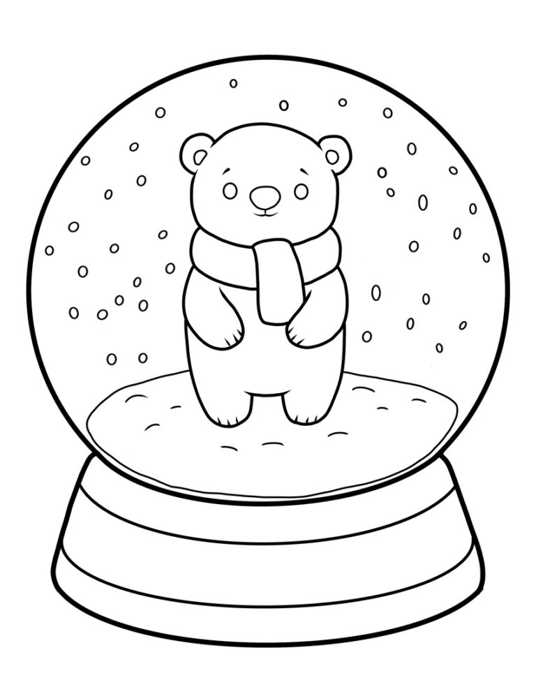 Snow Globe Coloring Pages - Free Printables
