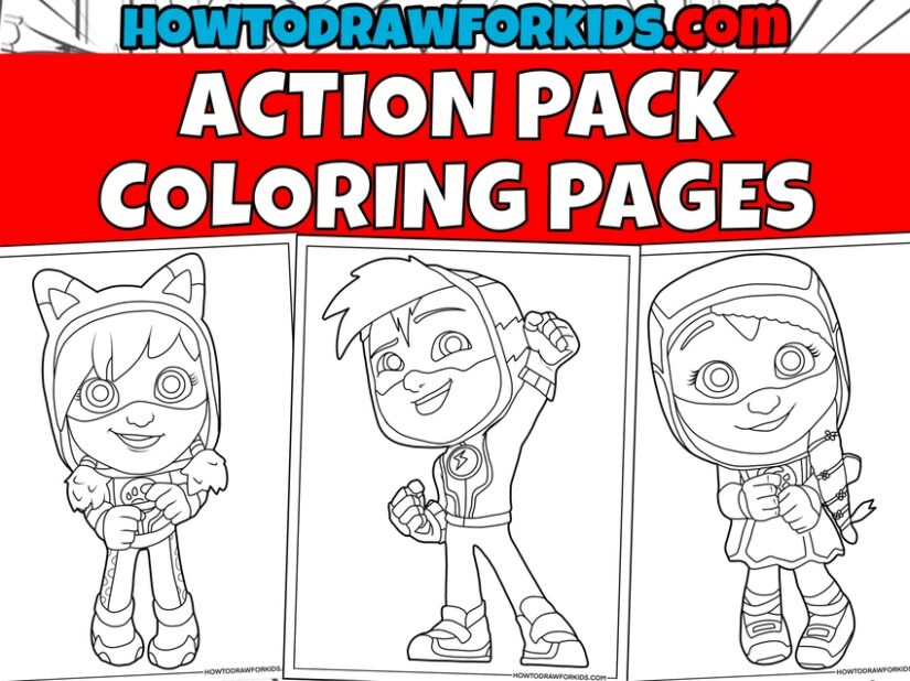 Action Pack Coloring Pages - Free Printables