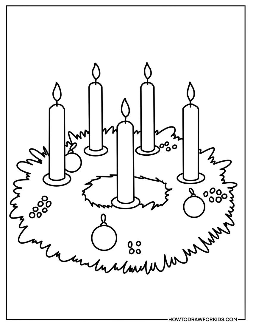Advent Wreath Coloring Pages - Free Printables