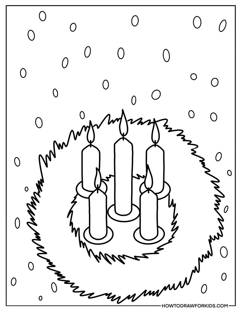 Advent Wreath Coloring Pages - Free Printables
