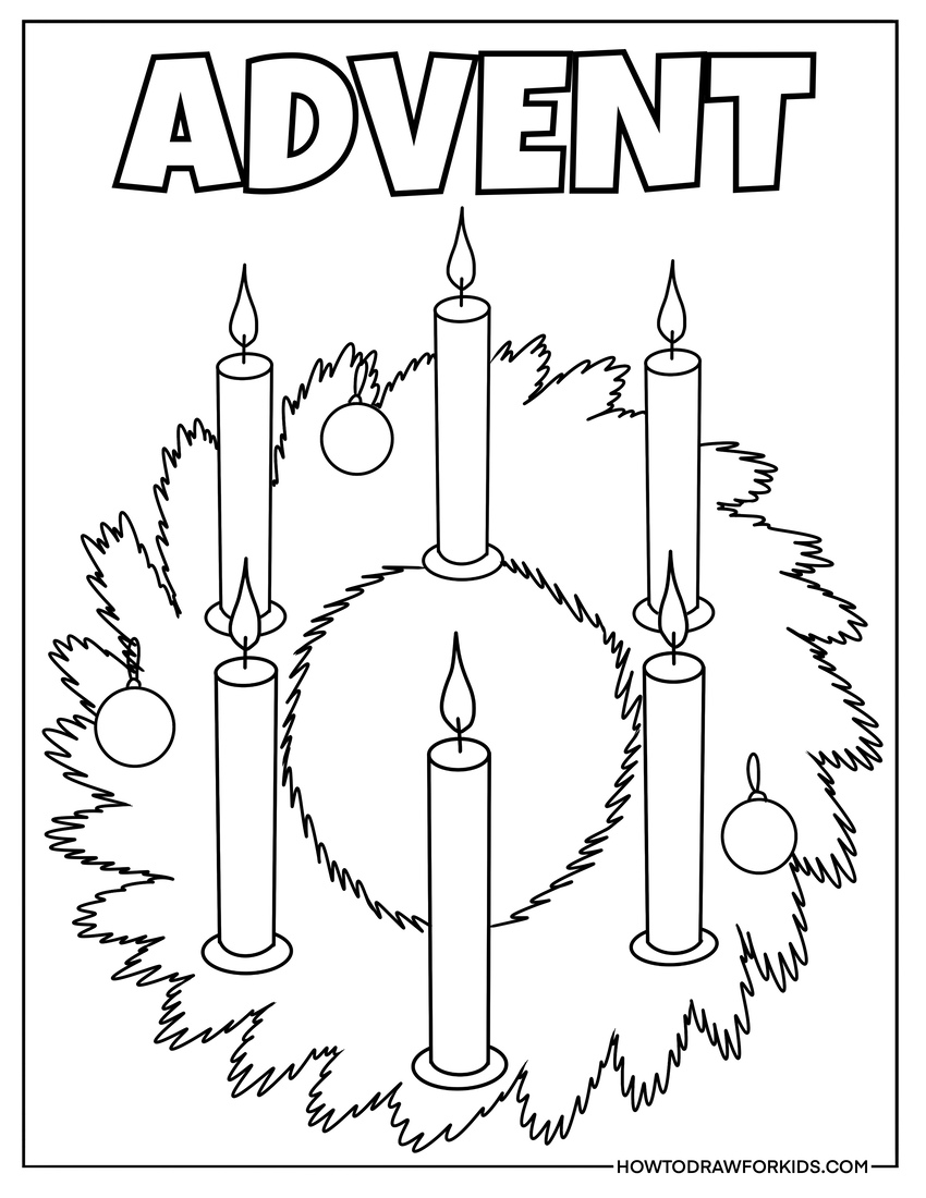 Advent Wreath Coloring Pages - Free Printables