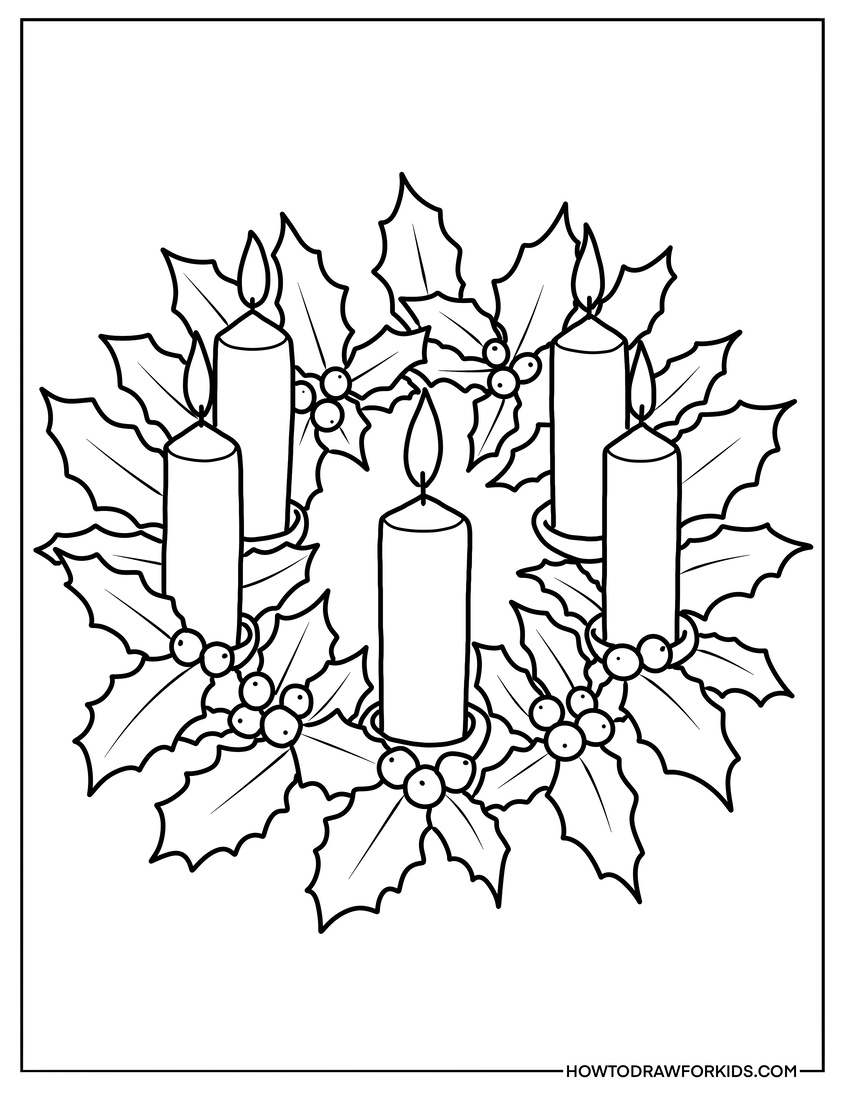 Advent Wreath Coloring Pages - Free Printables