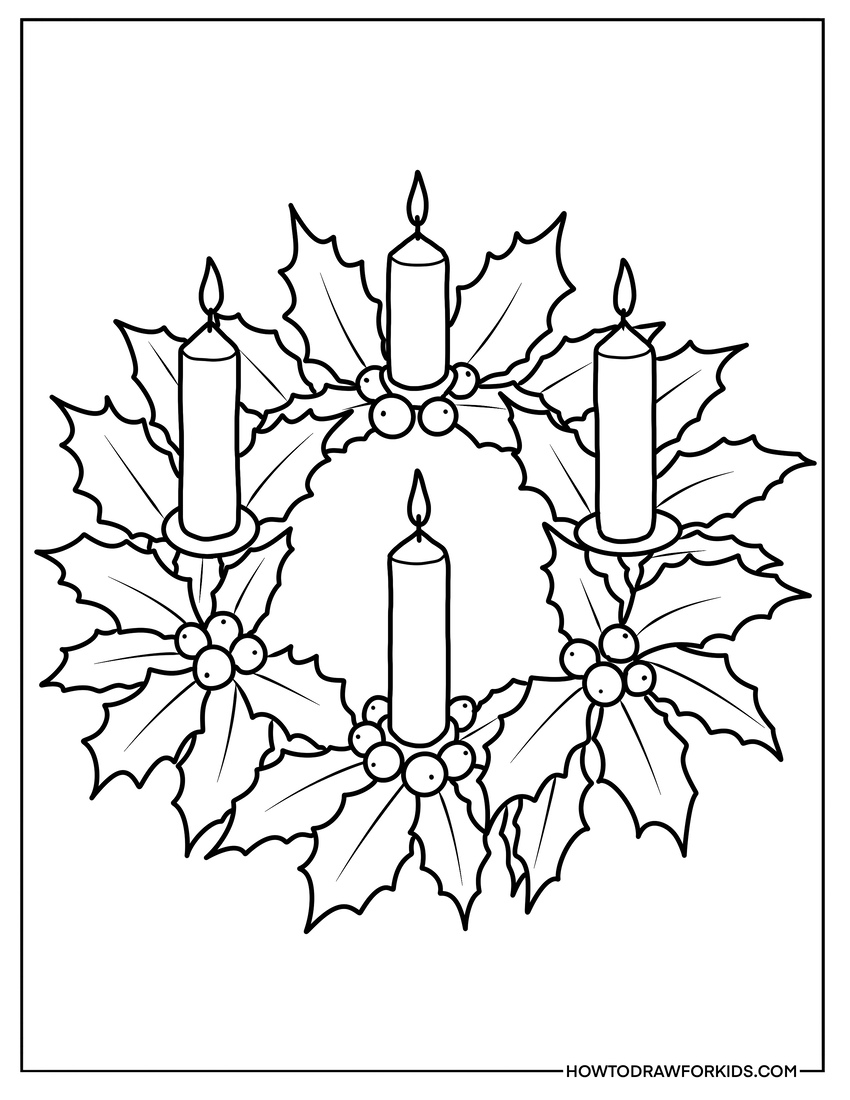 Advent Wreath Coloring Pages - Free Printables