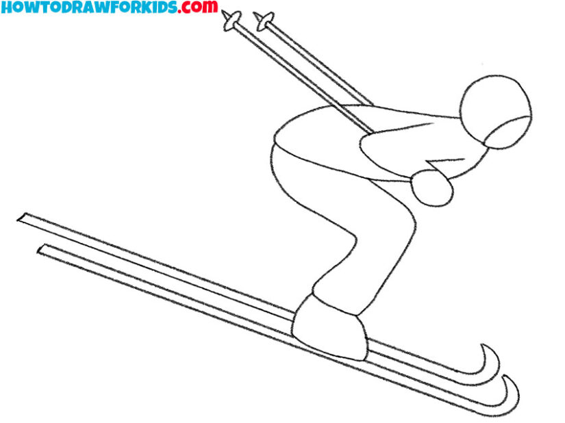 How to Draw a Skier - Easy Drawing Tutorial For Kids