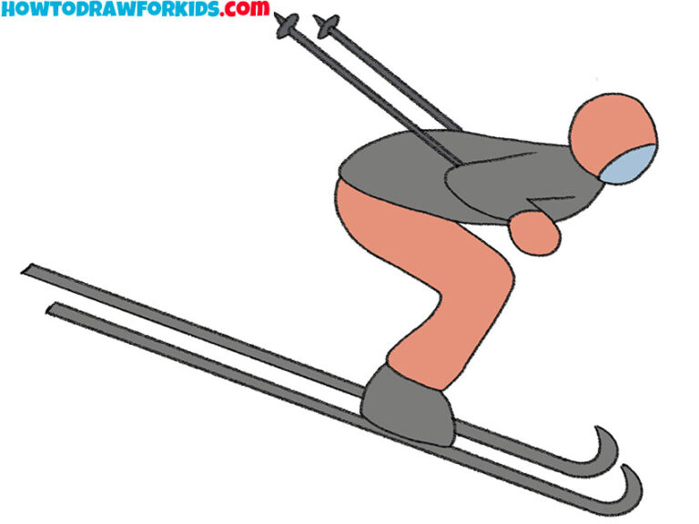 How to Draw a Skier - Easy Drawing Tutorial For Kids