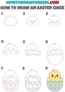 How to Draw an Easter Chick - Easy Drawing Tutorial For Kids