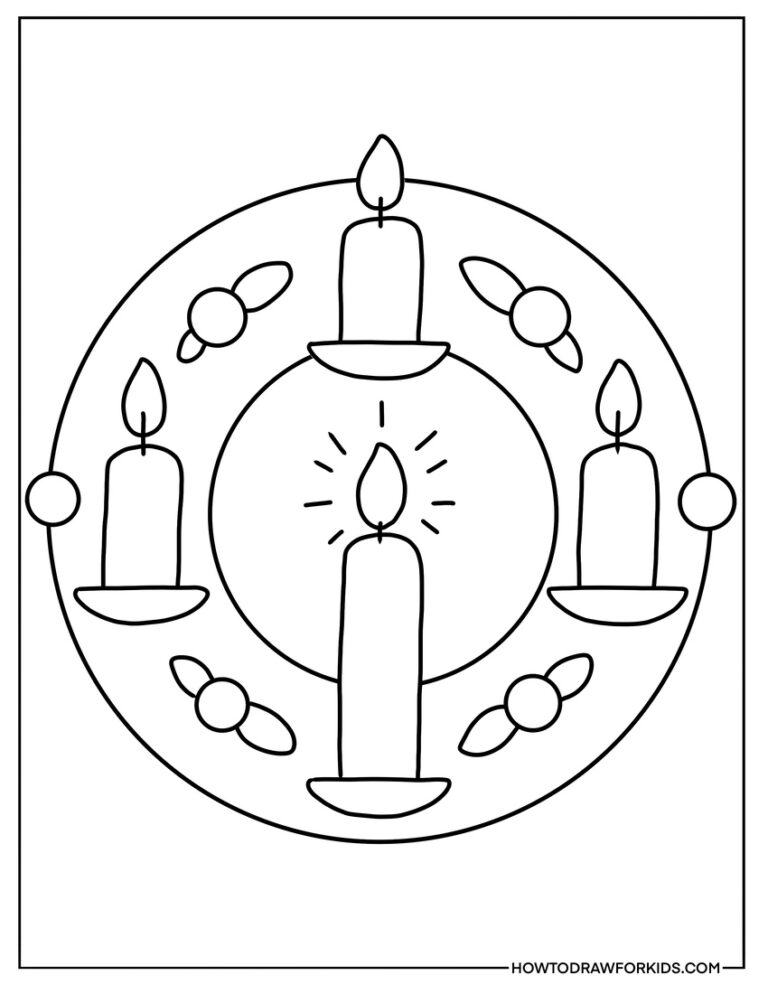 Advent Wreath Coloring Pages - Free Printables