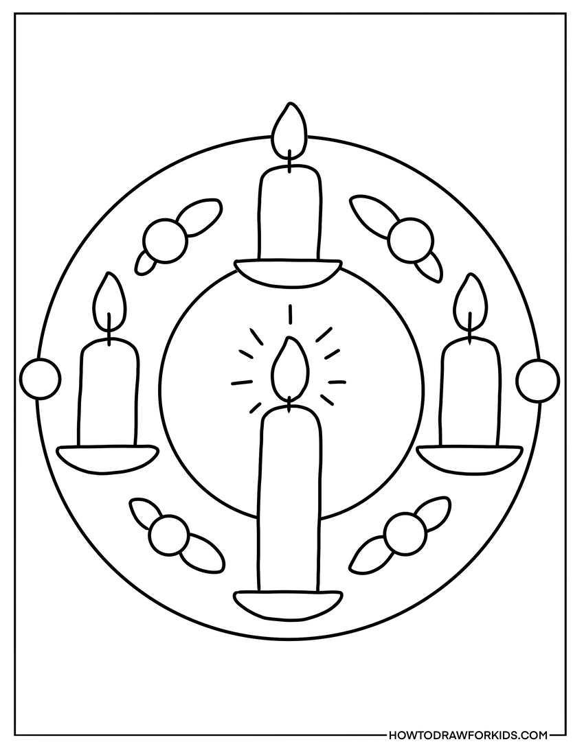 Advent Wreath Coloring Pages - Free Printables
