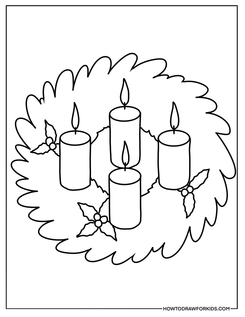 Advent Wreath Coloring Pages - Free Printables