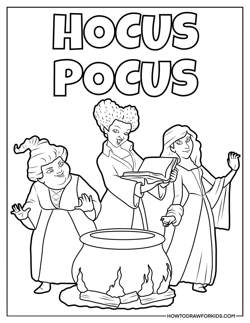 Hocus Pocus Coloring Pages - Free Printables