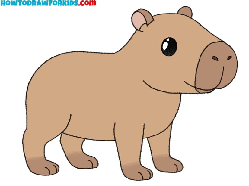 How to Draw a Capybara - Easy Drawing Tutorial For Kids
