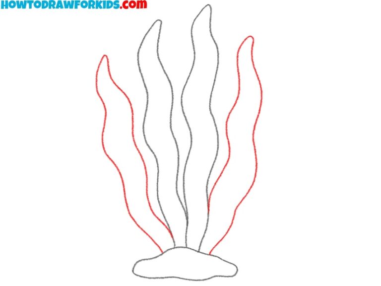 How to Draw Seaweed - Easy Drawing Tutorial For Kids
