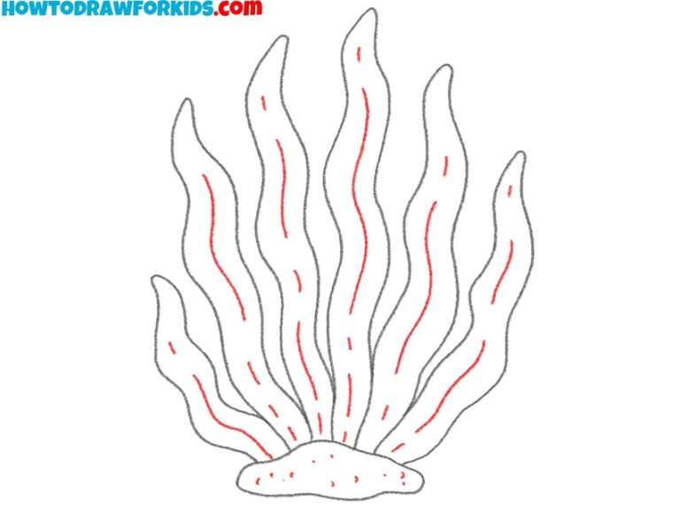 How to Draw Seaweed - Easy Drawing Tutorial For Kids
