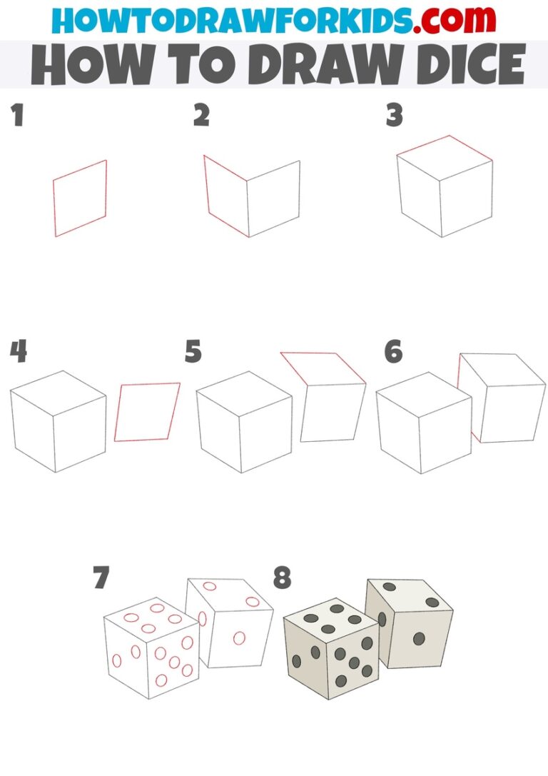 How to Draw Dice - Easy Drawing Tutorial For Kids
