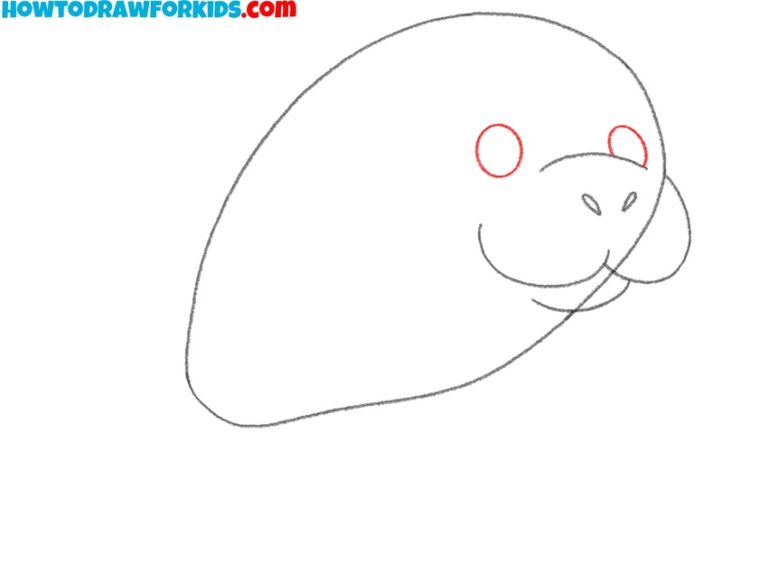 How to Draw a Manatee - Easy Drawing Tutorial For Kids