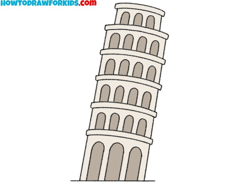How to Draw the Leaning Tower of Pisa - Easy Drawing Tutorial