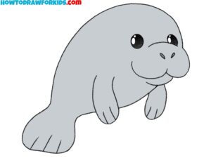 How to Draw a Manatee - Easy Drawing Tutorial For Kids