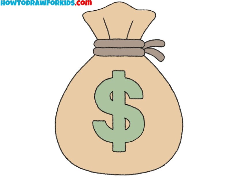 How to Draw a Money Bag - Easy Drawing Tutorial For Kids