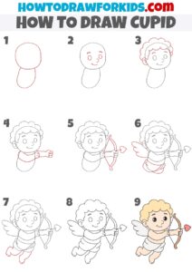 How to Draw Cupid - Easy Drawing Tutorial For Kids