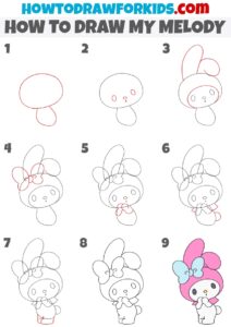 How to Draw My Melody - Easy Drawing Tutorial For Kids