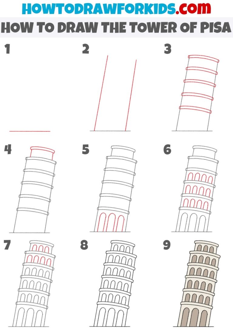 How to Draw the Leaning Tower of Pisa - Easy Drawing Tutorial