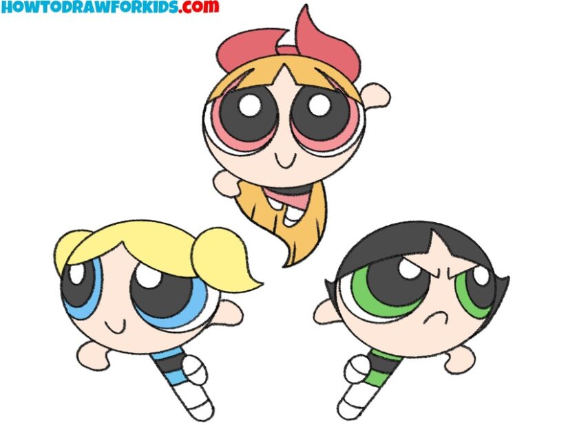 How to Draw the Powerpuff Girls - Easy Drawing Tutorial For Kids